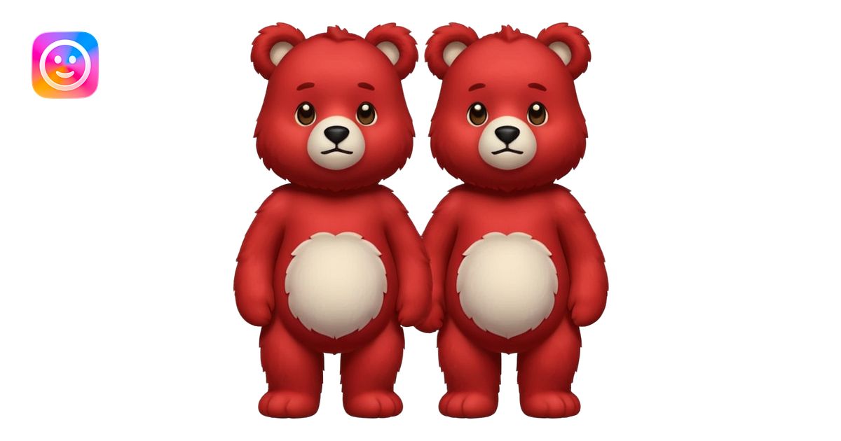 Two red bears 🐻 emoji | AI Emoji Generator
