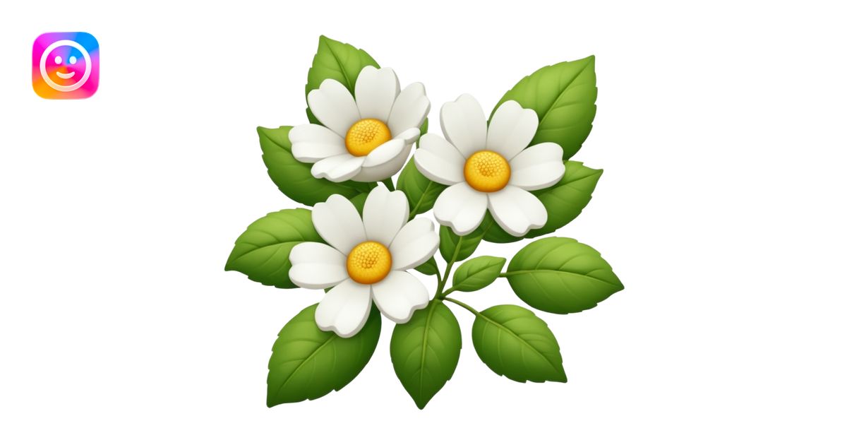 Ramo de flores blancas emoji | AI Emoji Generator