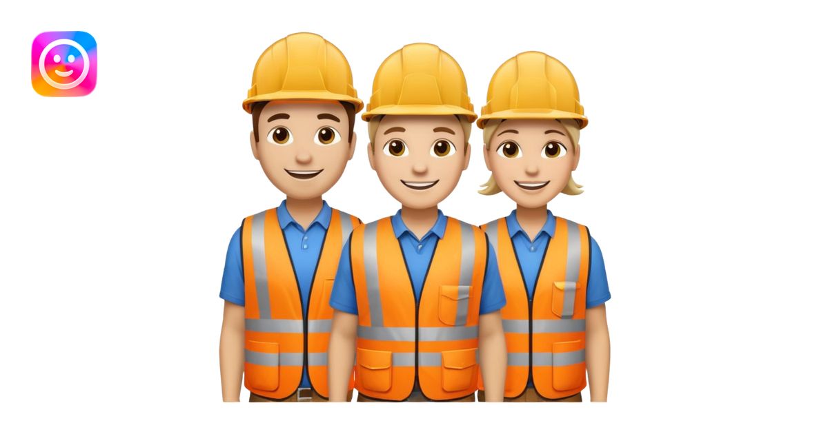 20 tiny construction workers emoji | AI Emoji Generator