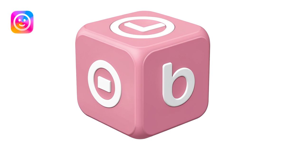 Light pink toy Aplhabet blocks emoji | AI Emoji Generator