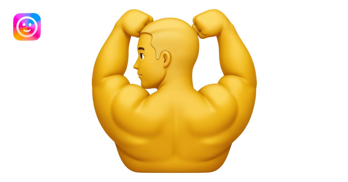 Give me a simple Big Back Emoji, on the style as normal iPhone Bicep ...
