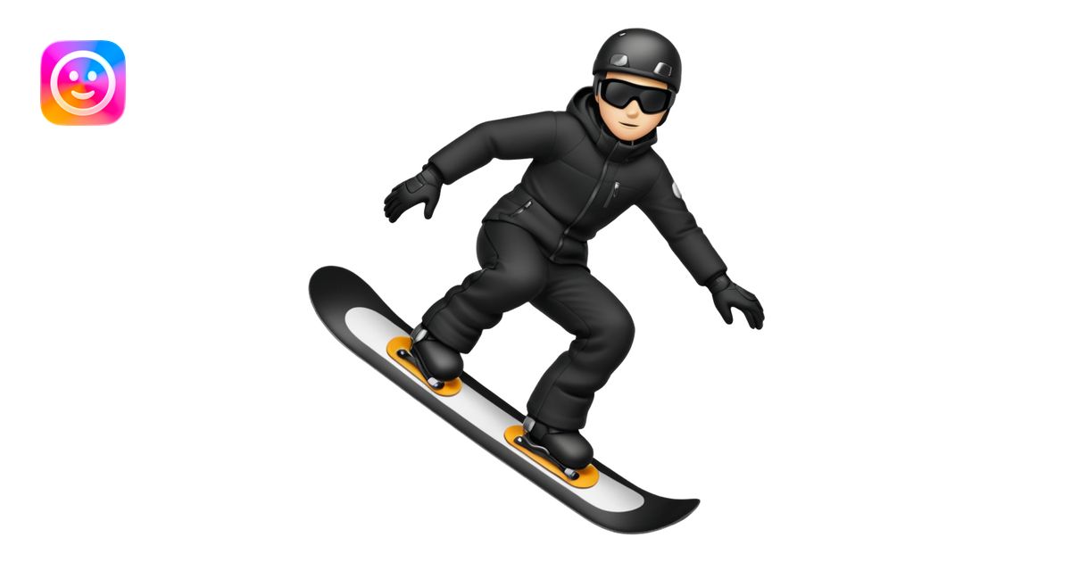 snowboard men in black emoji | AI Emoji Generator