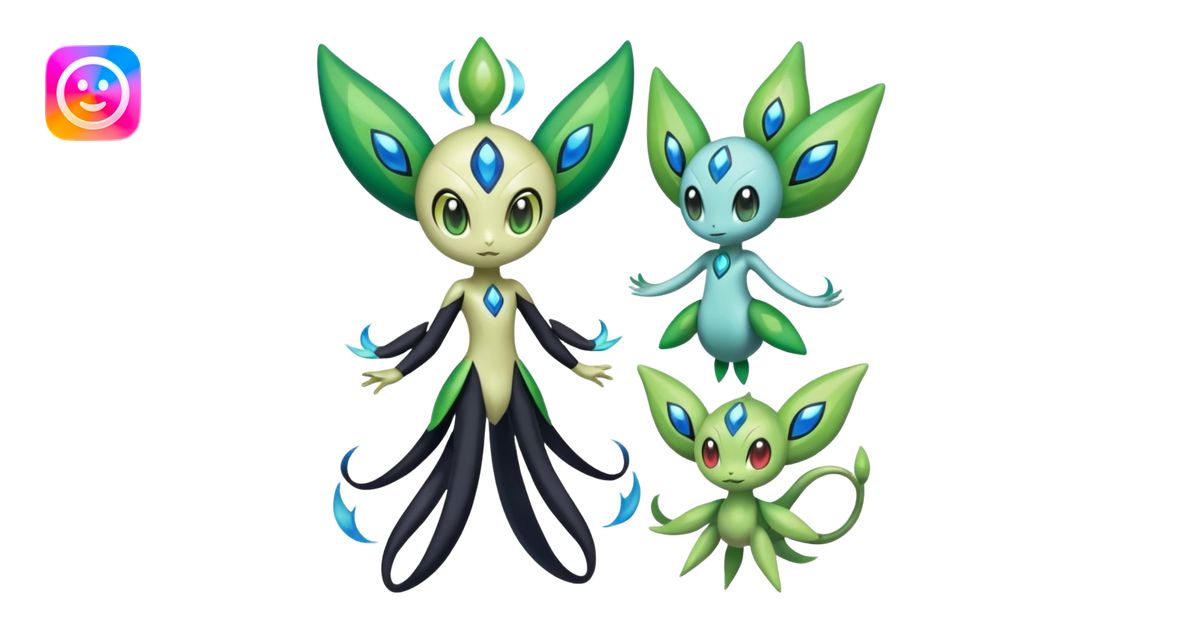 Meloetta-Celebi-Cresselia-Zygarde-Electrike-Fakémon-fusion, full body ...
