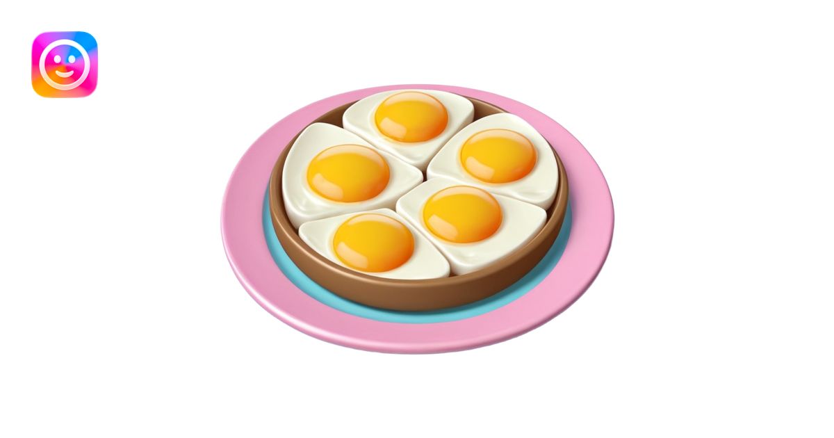 Toki Doki kawaii SPAM and eggs plate sculpture art emoji | AI Emoji ...
