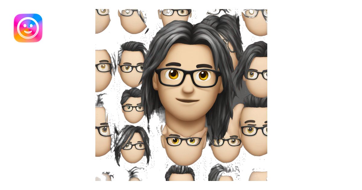 Nerd emoji with 2000s emo hair emoji | AI Emoji Generator