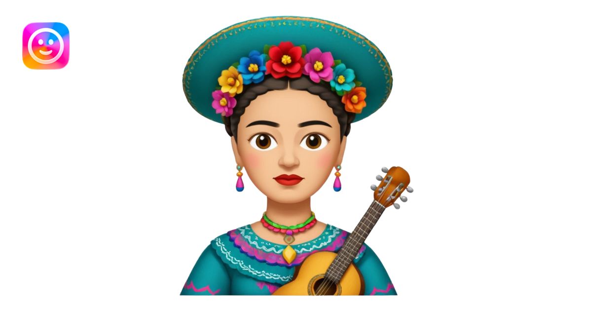 Frida Kahlo with mariachi emoji | AI Emoji Generator