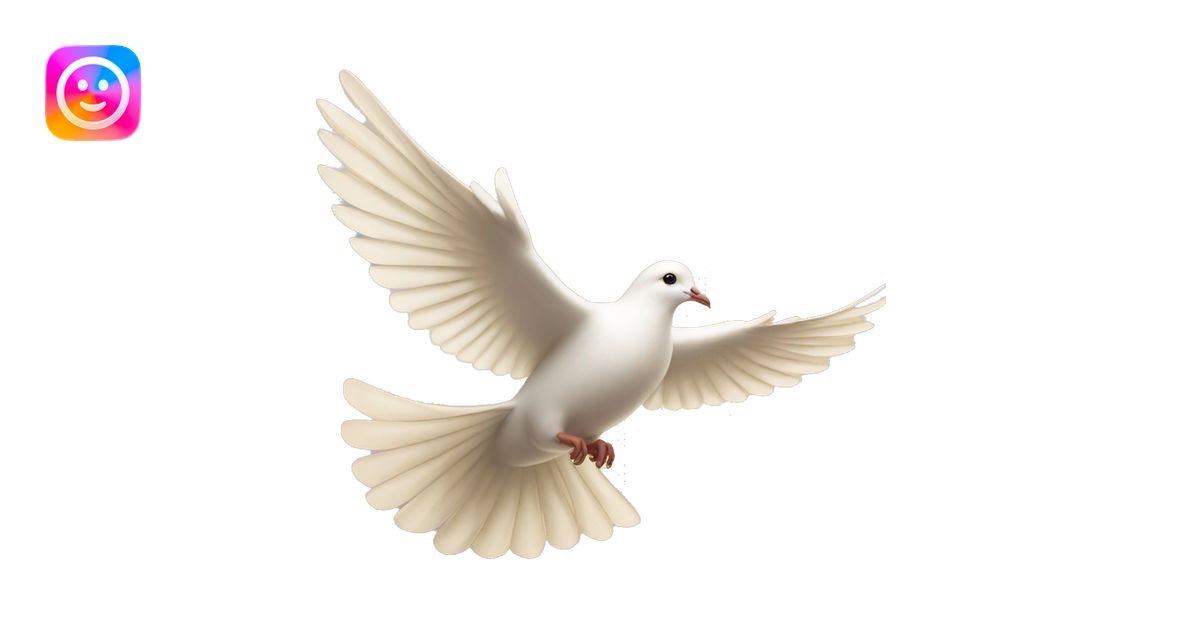 Flying white dove in golden light emoji | AI Emoji Generator