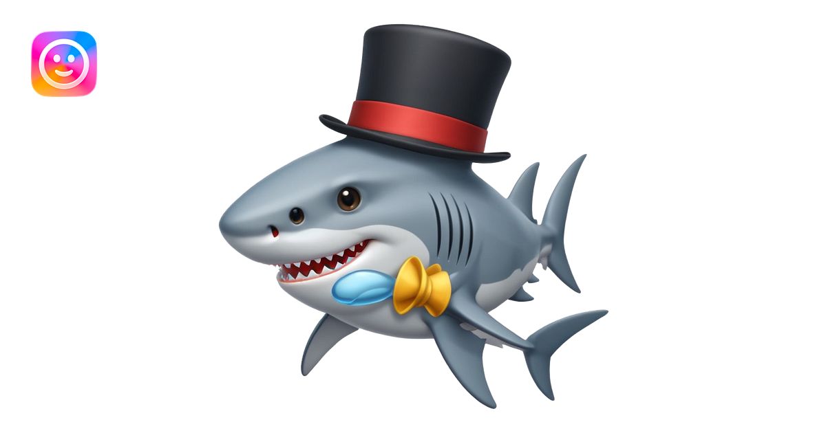 Shark with a top hat emoji | AI Emoji Generator