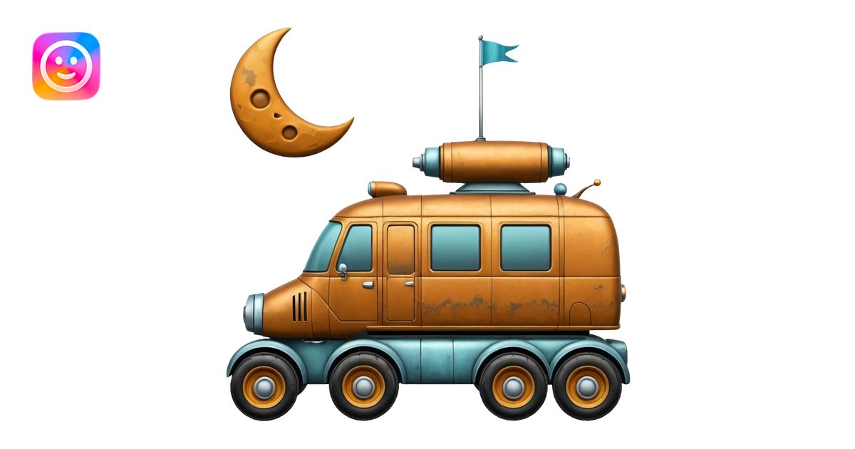 antique tall truck robotic twelve passenger Moon rover Scooby Doo emoji ...