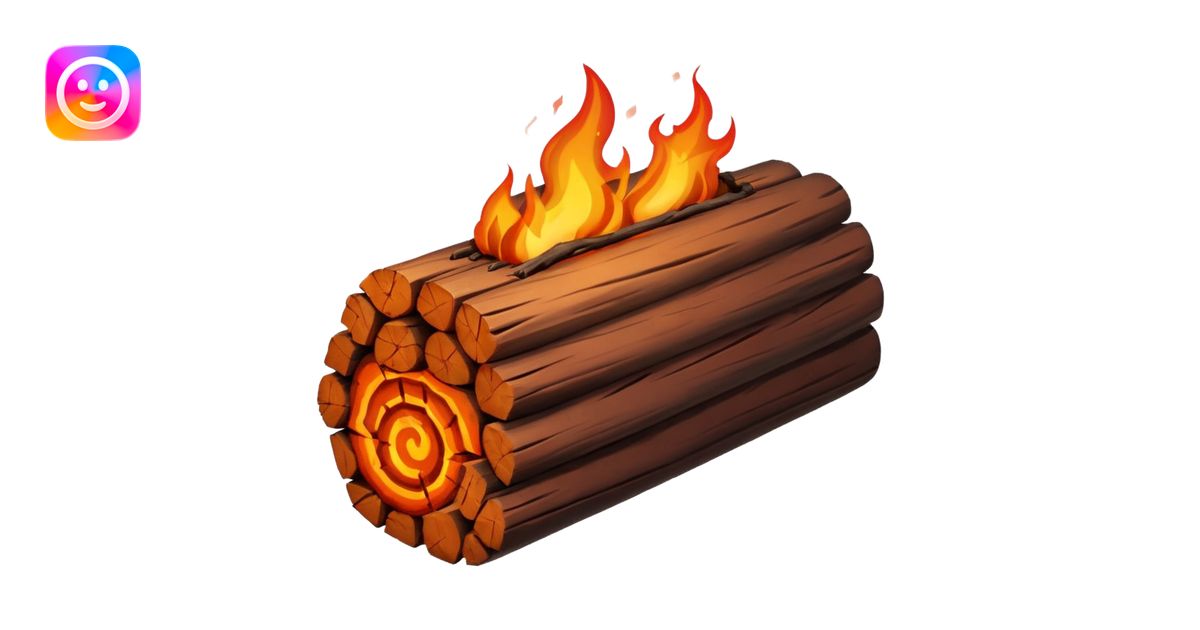 Burning log emoji | AI Emoji Generator