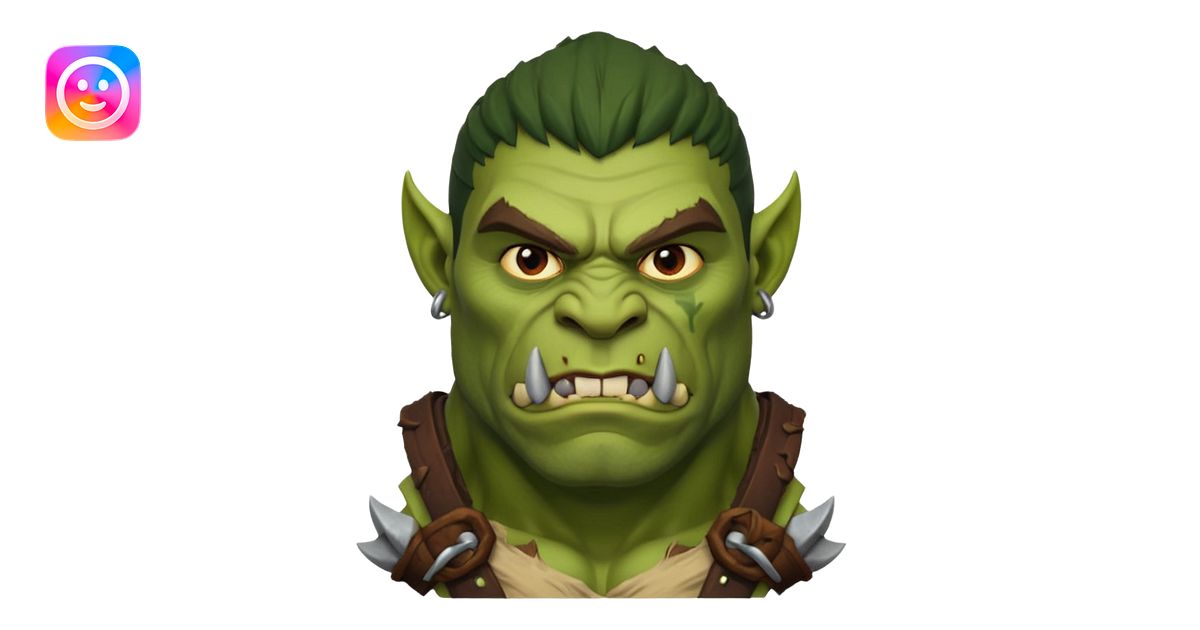create a dnd style orc.png using 48x48 pixels size emoji | AI Emoji ...