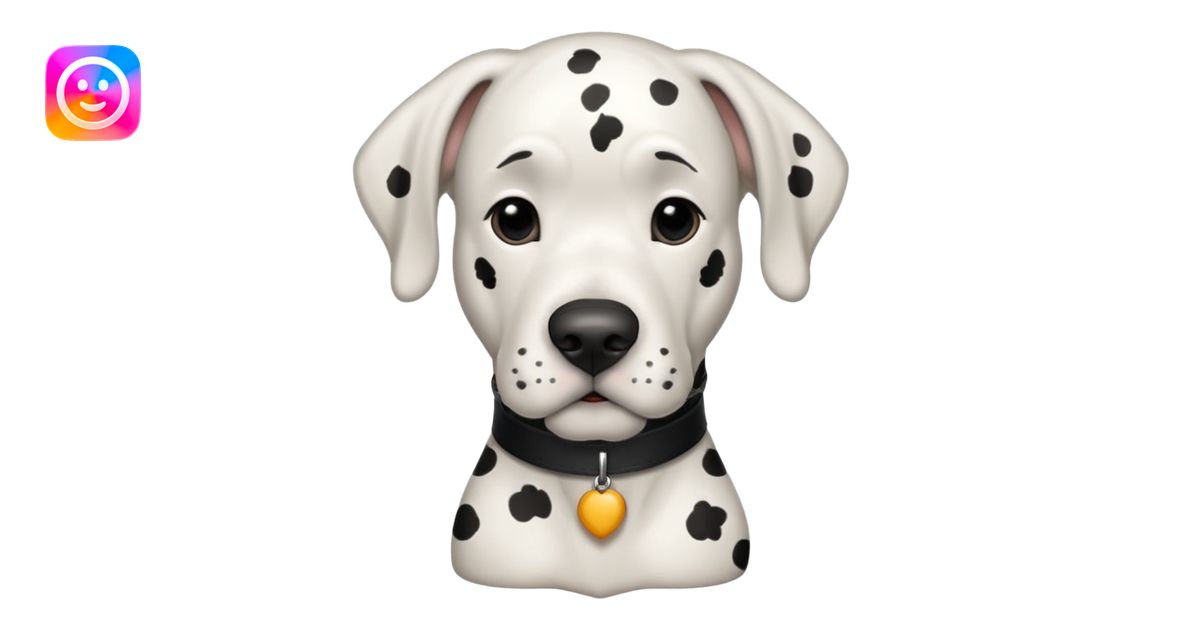 white Great Dane with black spots emoji | AI Emoji Generator