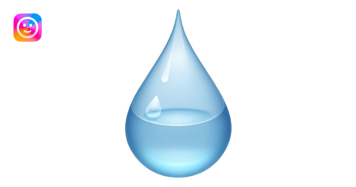 Gota de agua color blanco emoji | AI Emoji Generator