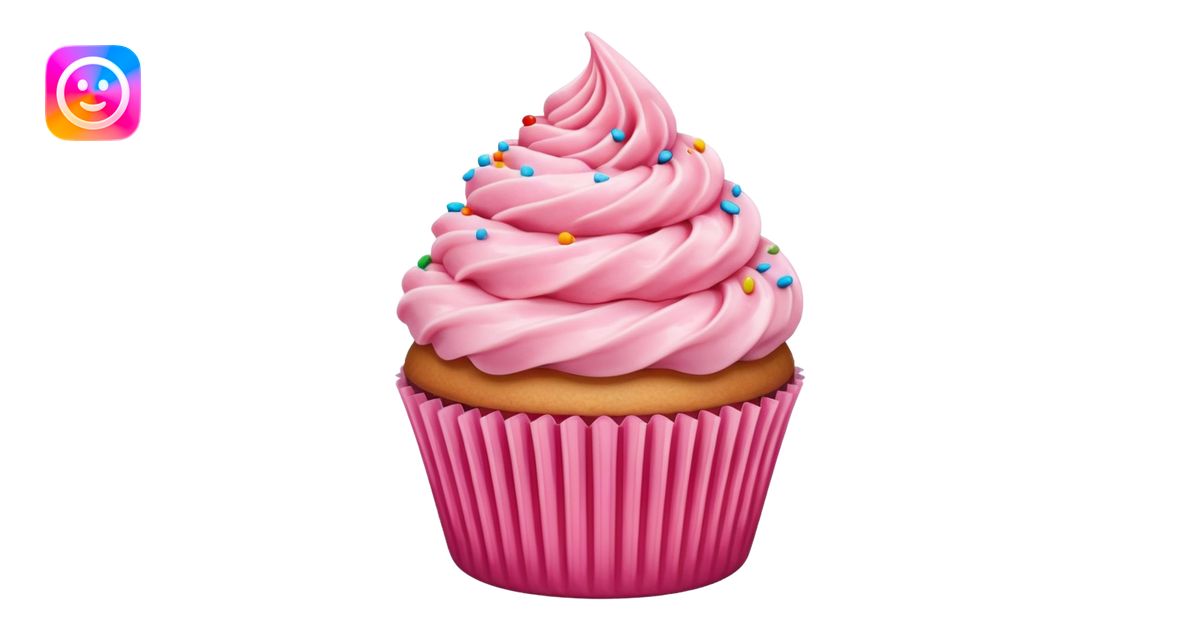 Cupcake with pink icing emoji | AI Emoji Generator