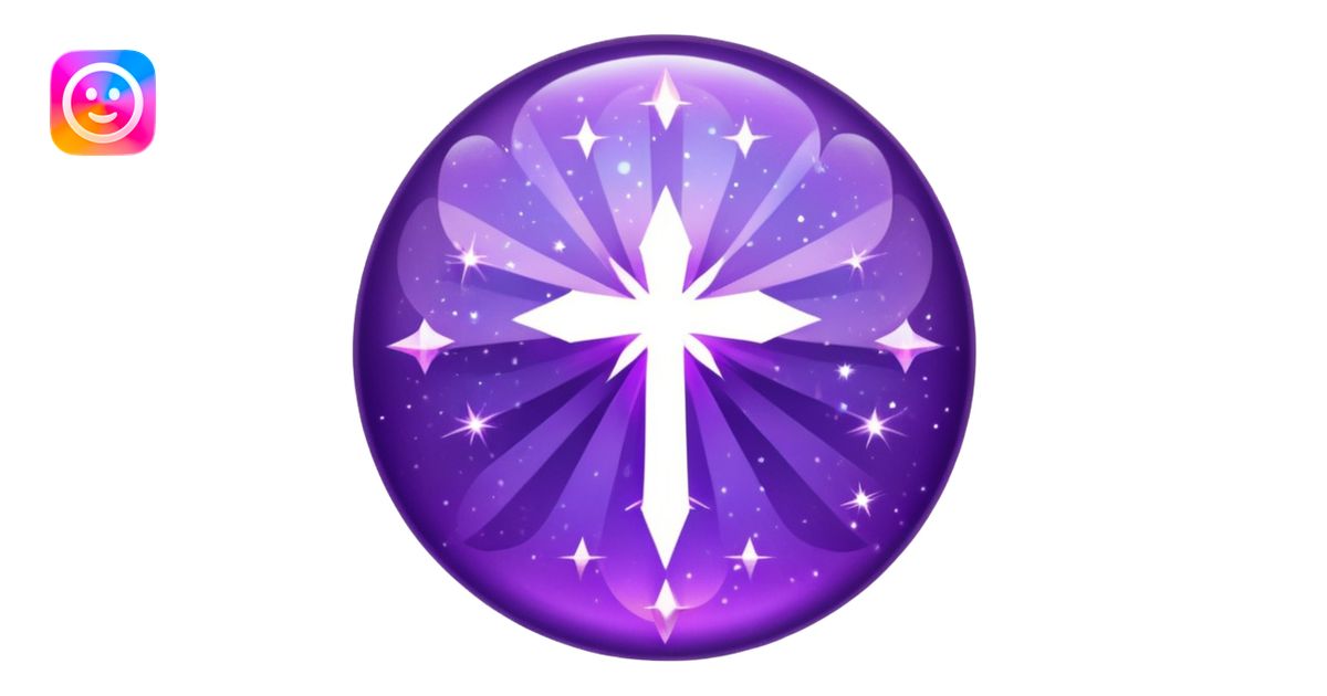 glitter purple symbol stop emoji | AI Emoji Generator