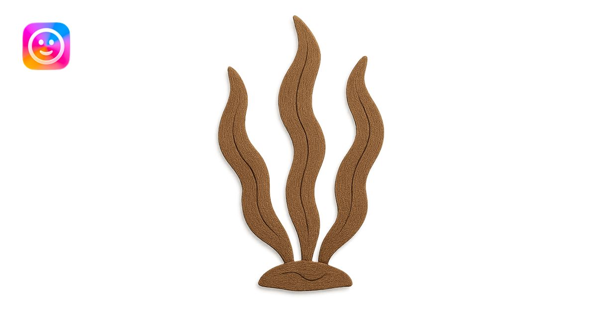 paper craft style brown seaweed illustration | AI Emoji Generator