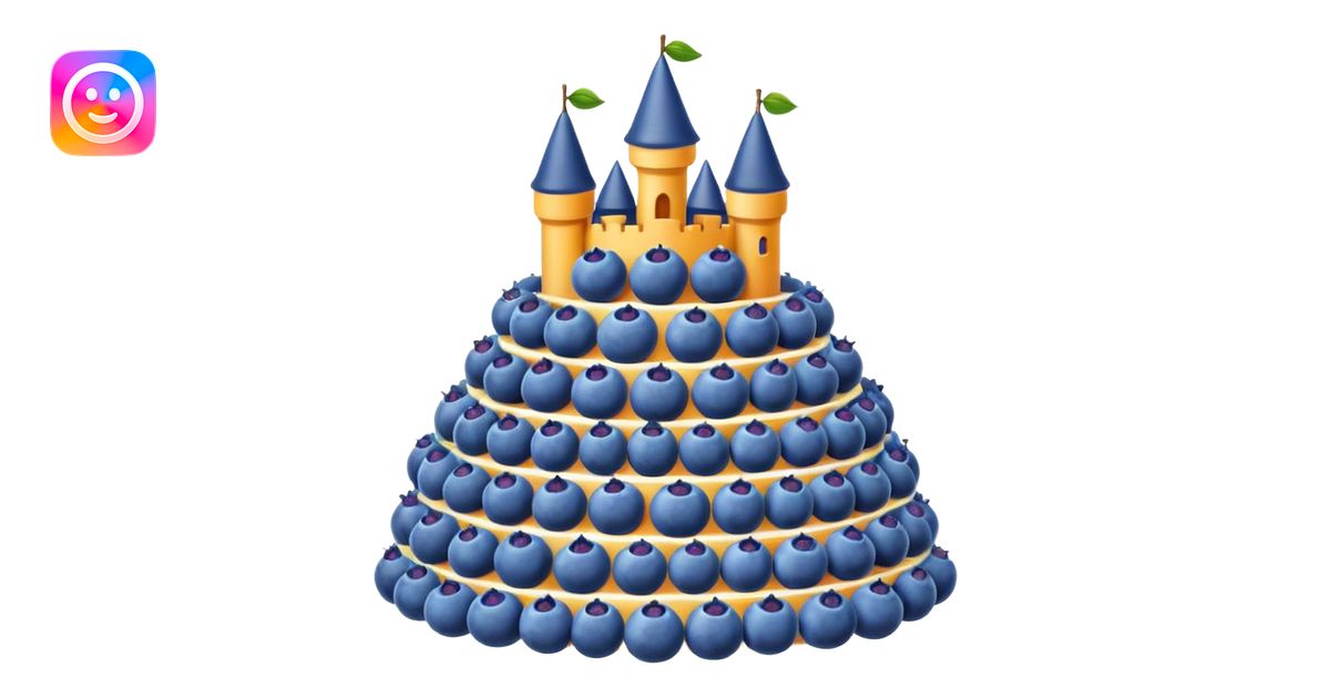 Blueberry fruit castle emoji | AI Emoji Generator