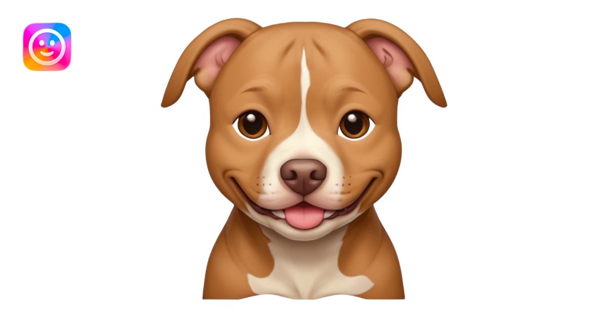 Large light brown pit bull sweetly innocently smiling emoji | AI Emoji ...