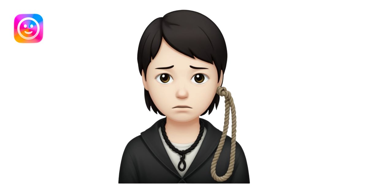 😔 with noose around neck emoji | AI Emoji Generator