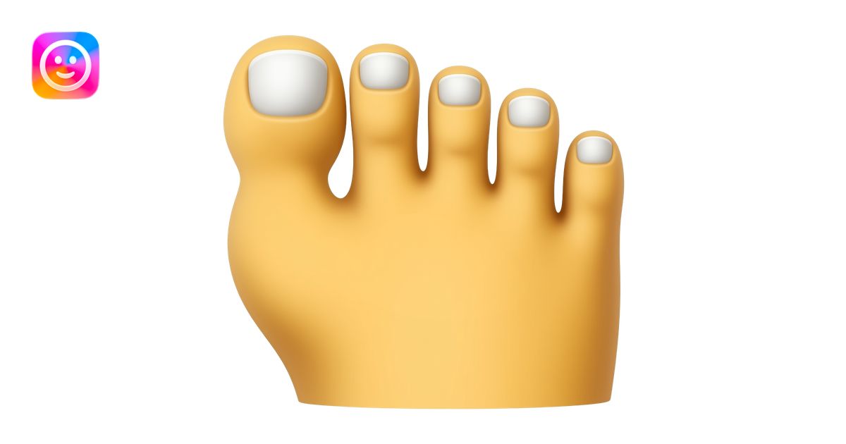 white toe nails on a yellow foot emoji | AI Emoji Generator