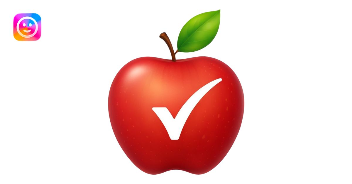 apple with a check mark emoji | AI Emoji Generator