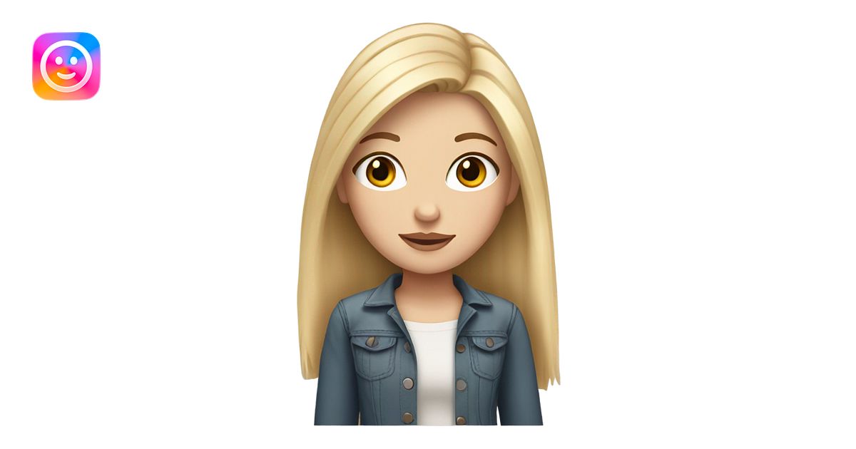 white Girl with light blonde hair and long eyelashes emoji | AI Emoji ...