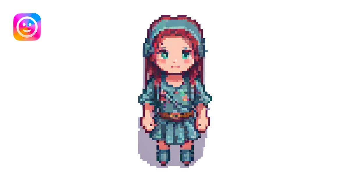 girl, pixel art style, simple icon illustration | AI Emoji Generator