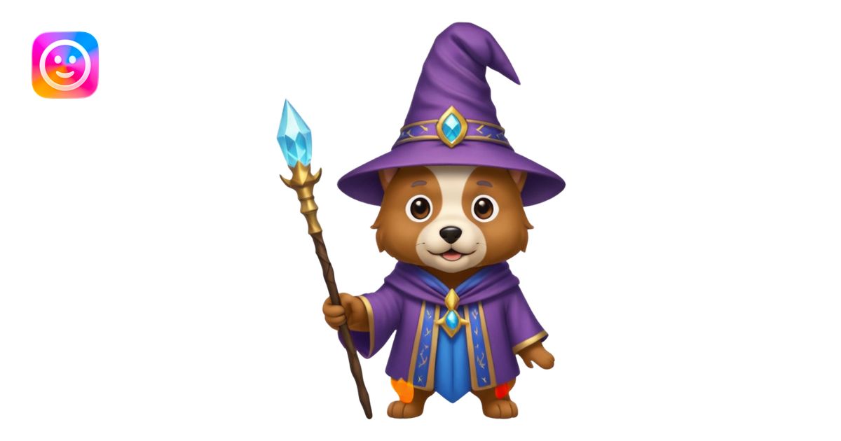 Dog wizard emoji | AI Emoji Generator