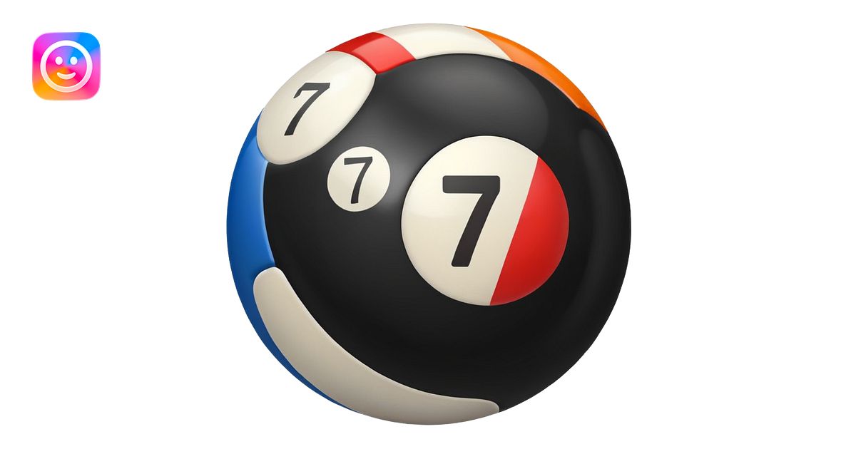 Pool ball back ball with the number 7 on it. emoji | AI Emoji Generator