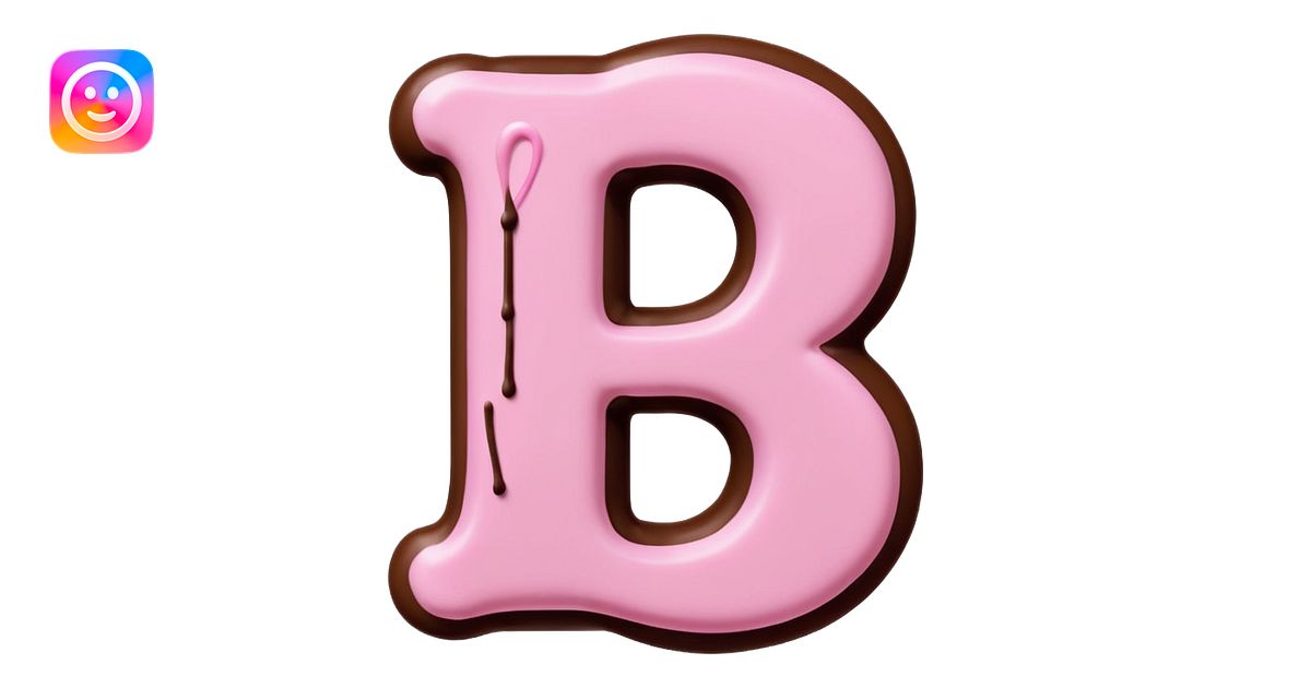 “Single pink bubble letter d, white outline, bottom dipped in chocolate ...