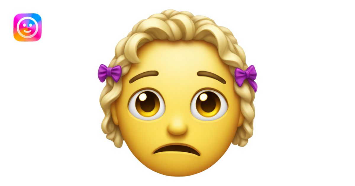 sad face with a bow emoji | AI Emoji Generator