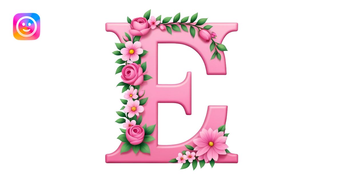 Pink, romantic, flowery, the letter “F” emoji | AI Emoji Generator