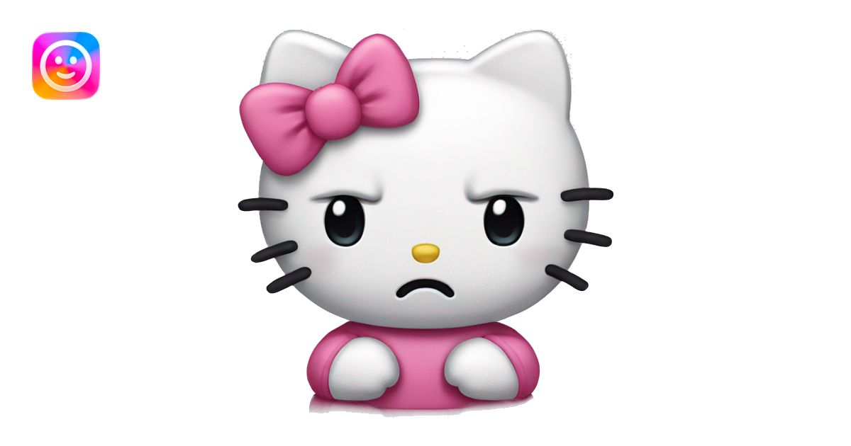 Sad hello kitty emoji | AI Emoji Generator