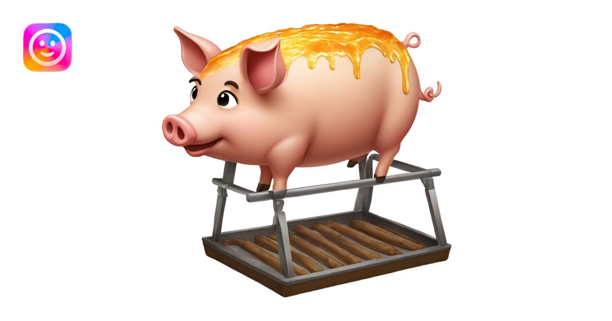 Pig getting roasted emoji | AI Emoji Generator