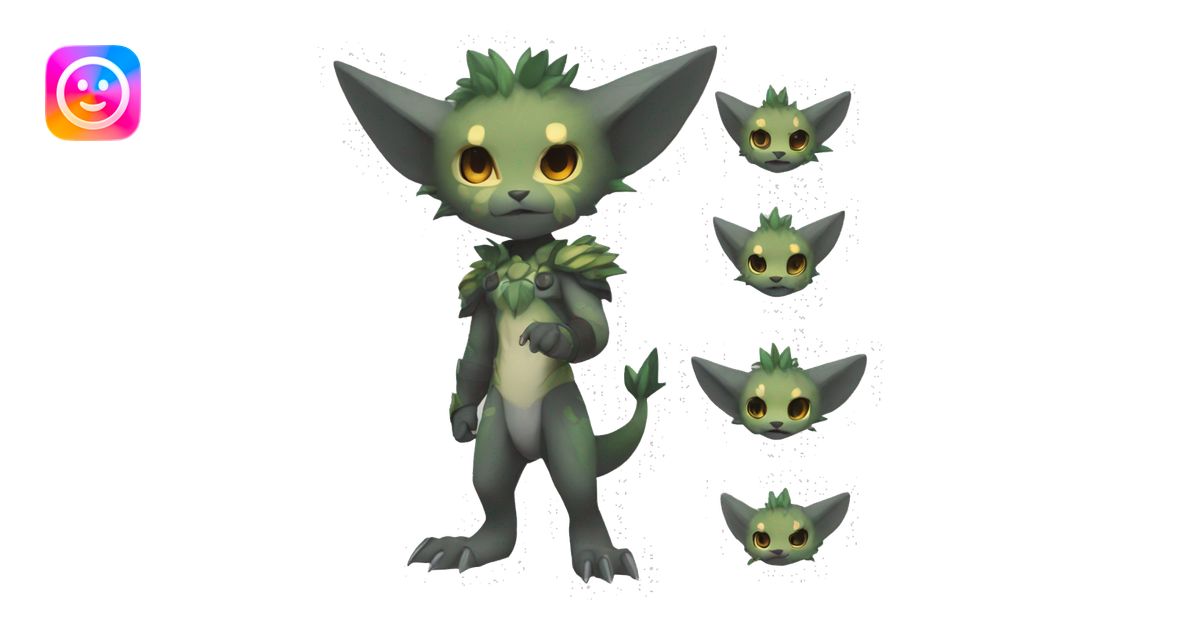 a anthro chibi-style rock-type-metal-type Fakémon-hybrid full body ...