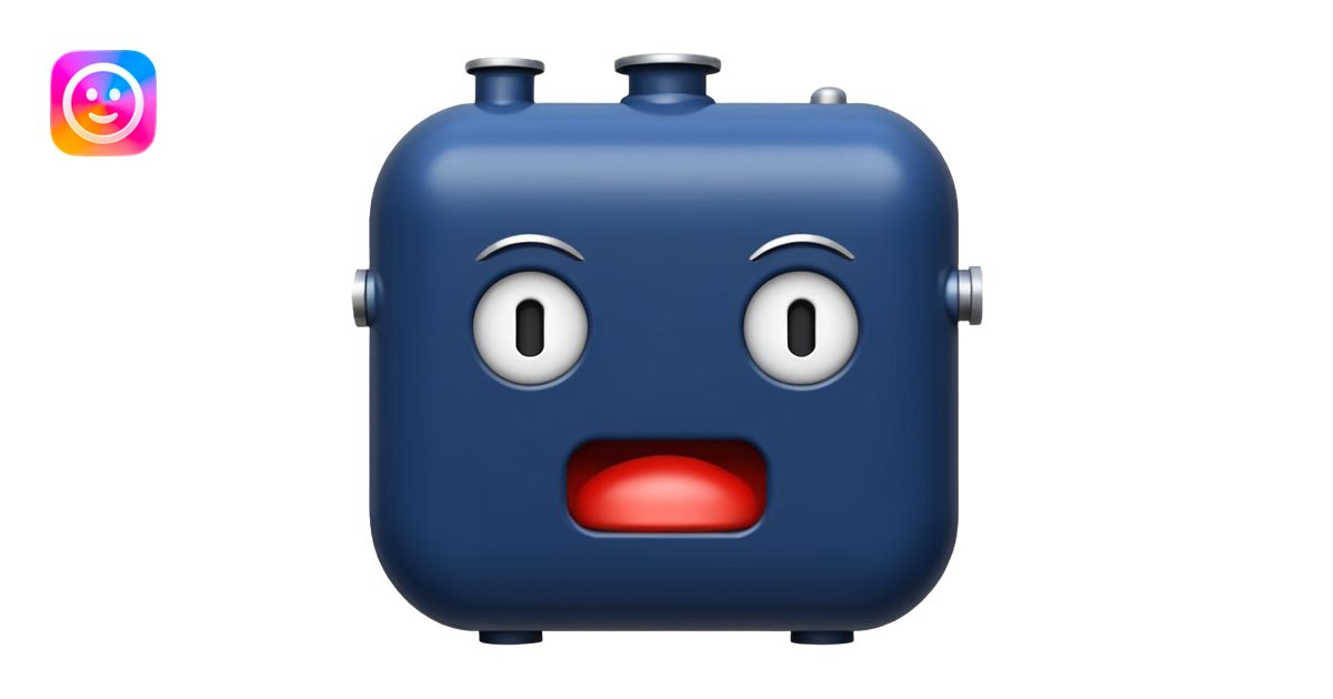 navy blue boiler emoji modern no face detailed emoji | AI Emoji Generator
