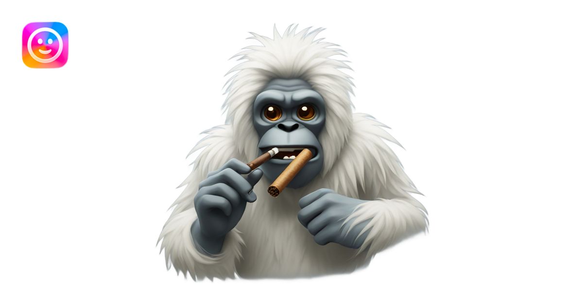 Yeti smoking a cigar emoji | AI Emoji Generator