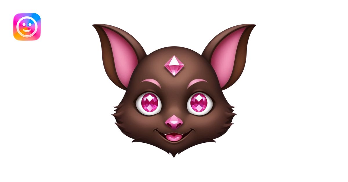 a normal bat witha pink diamond in its forhead, the full bat with his ...