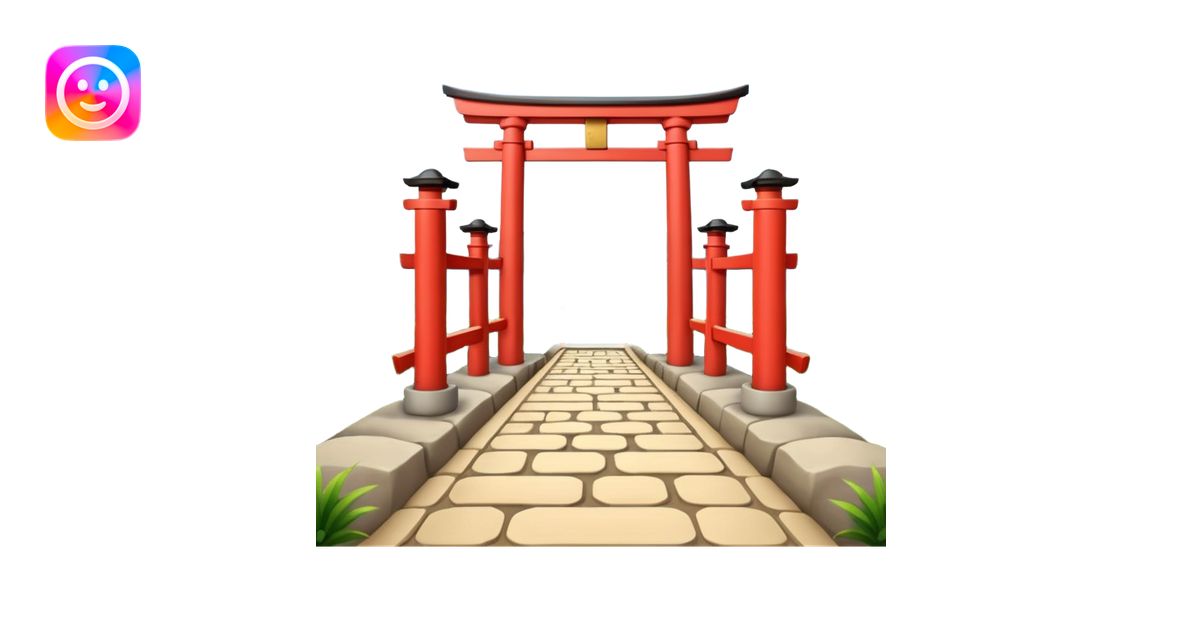 Japanese Torii gate and beautiful pathway aesthetic scenery emoji | AI ...