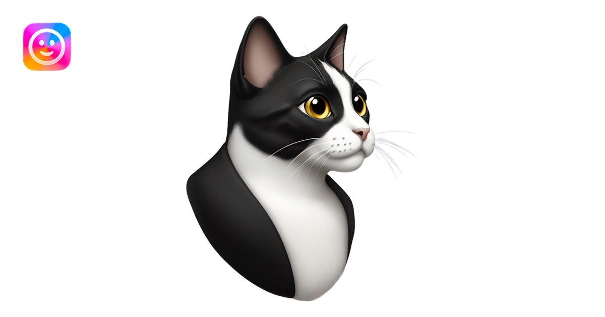 tuxedo cat side view emoji | AI Emoji Generator