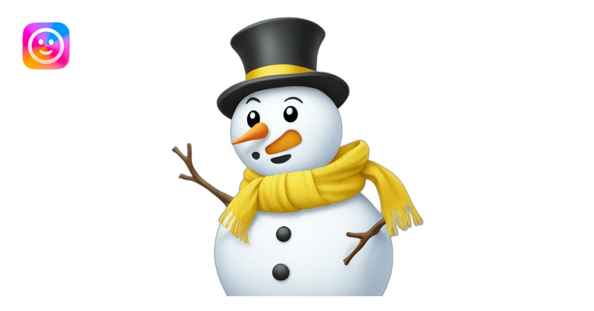 Snowman with yellow scarf emoji | AI Emoji Generator