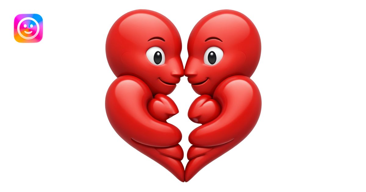 Deux coeur qui se font un calin emoji | AI Emoji Generator