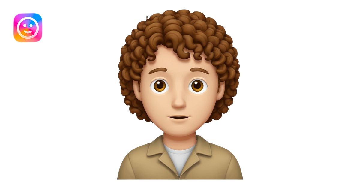 White guy with brown curly hair emoji | AI Emoji Generator