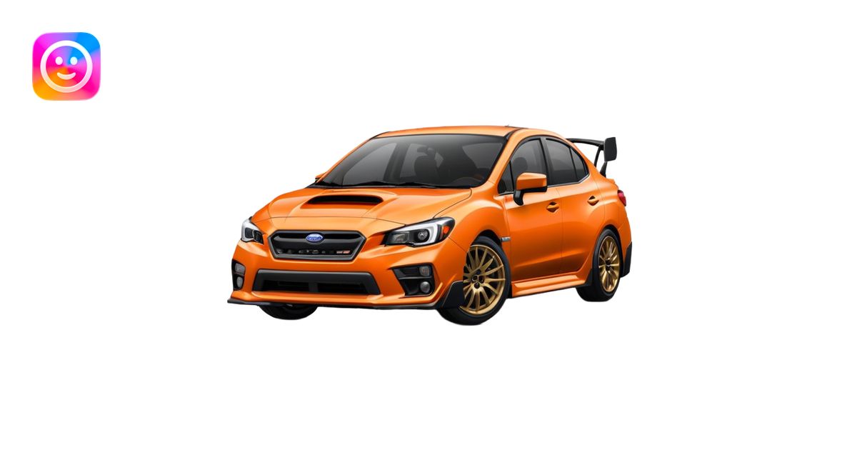 Subaru Impreza WRX best view orange and black color emoji | AI Emoji ...