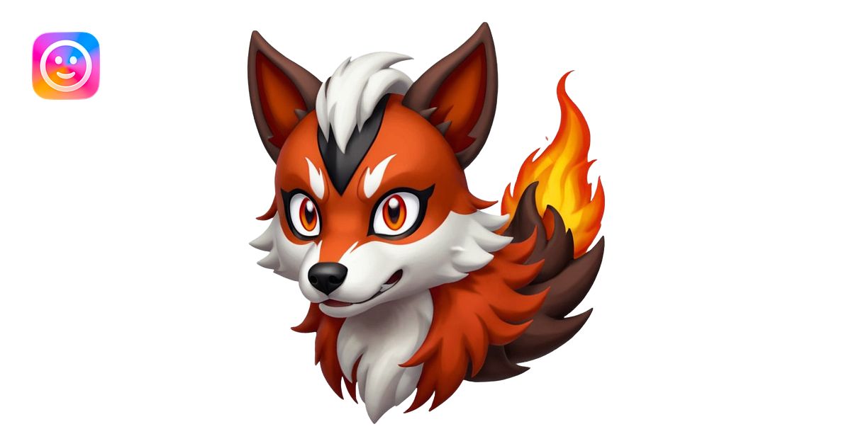 Lycanroc-Houndoom-Mightyena-fusion emoji | AI Emoji Generator
