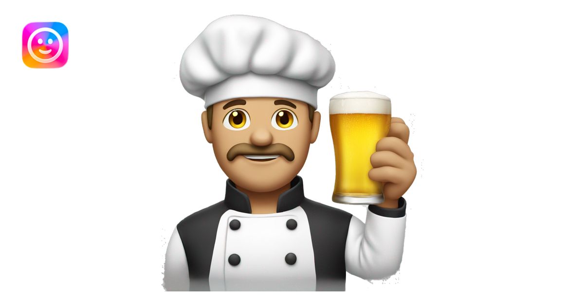 Chef drinking beer emoji | AI Emoji Generator