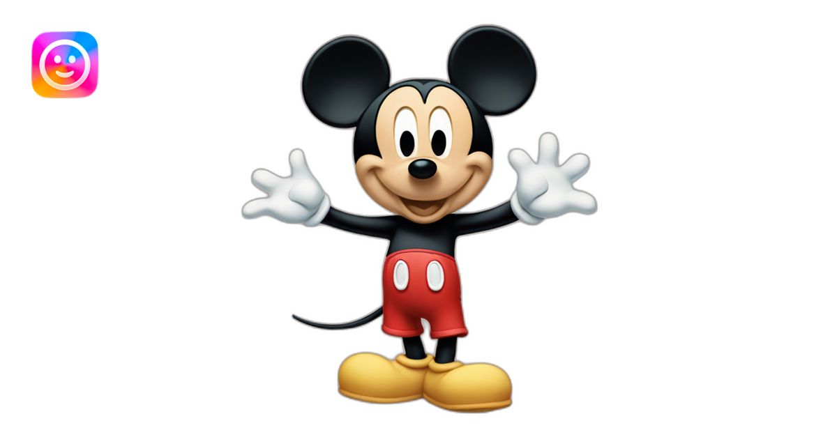 Mickey Mouse waving hello emoji | AI Emoji Generator