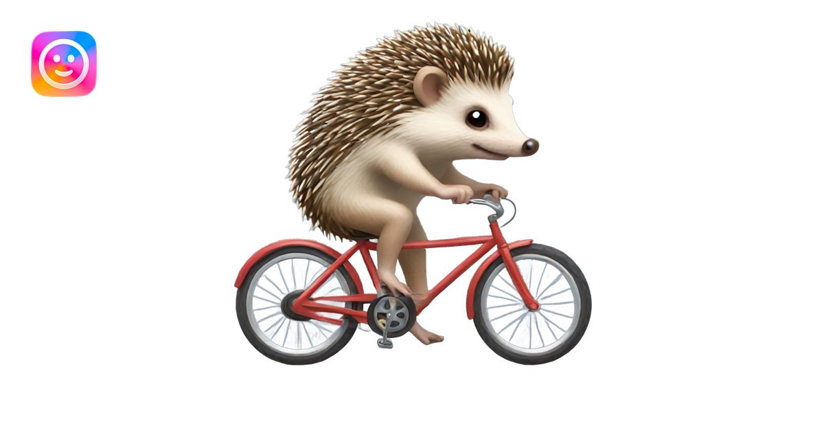 Hedgehog riding a bike cute emoji | AI Emoji Generator