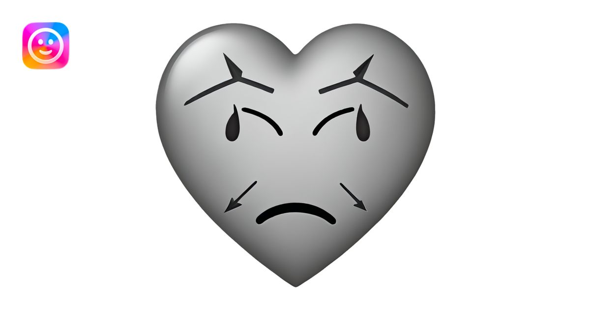 Sad face Heart with arrows emoji | AI Emoji Generator