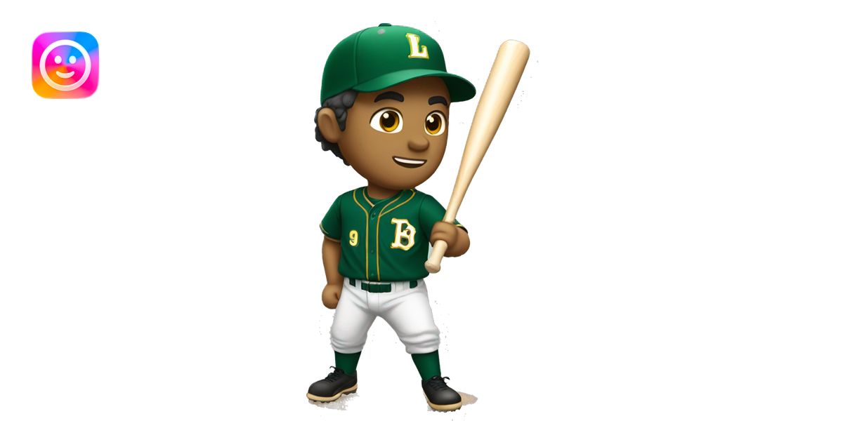 León bateando uniforme de béisbol emoji | AI Emoji Generator